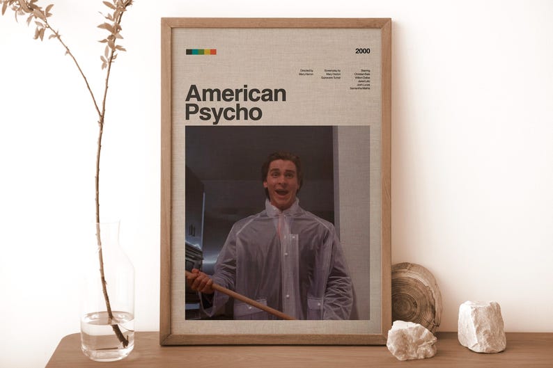 American Psycho Movie Poster: Minimalist Mid-century Art - Etsy