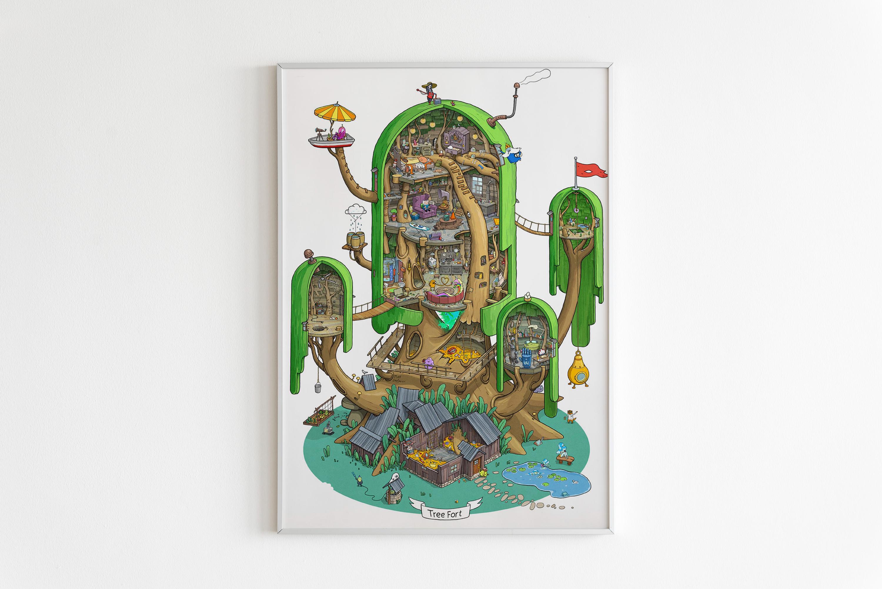 Adventure Time Treehouse Poster: Minimalist Retro Art Print - Etsy