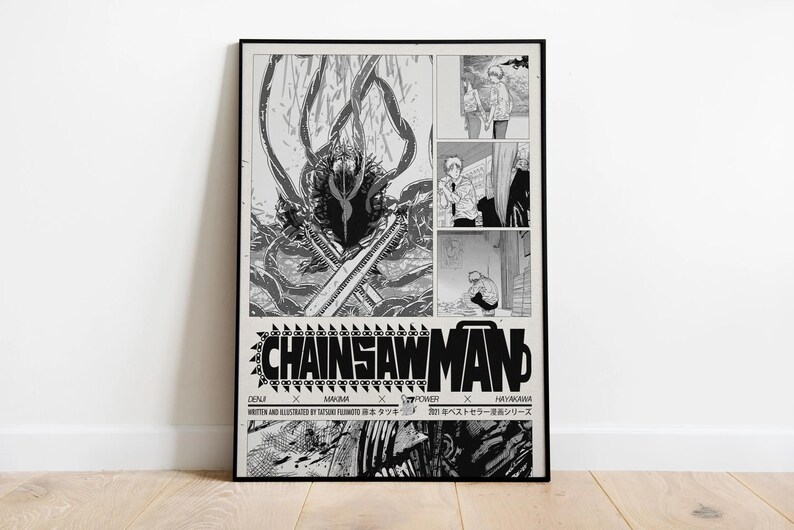 Chainsaw Man Poster, Chainsaw Poster, Chainsaw Print, Movie Poster ...
