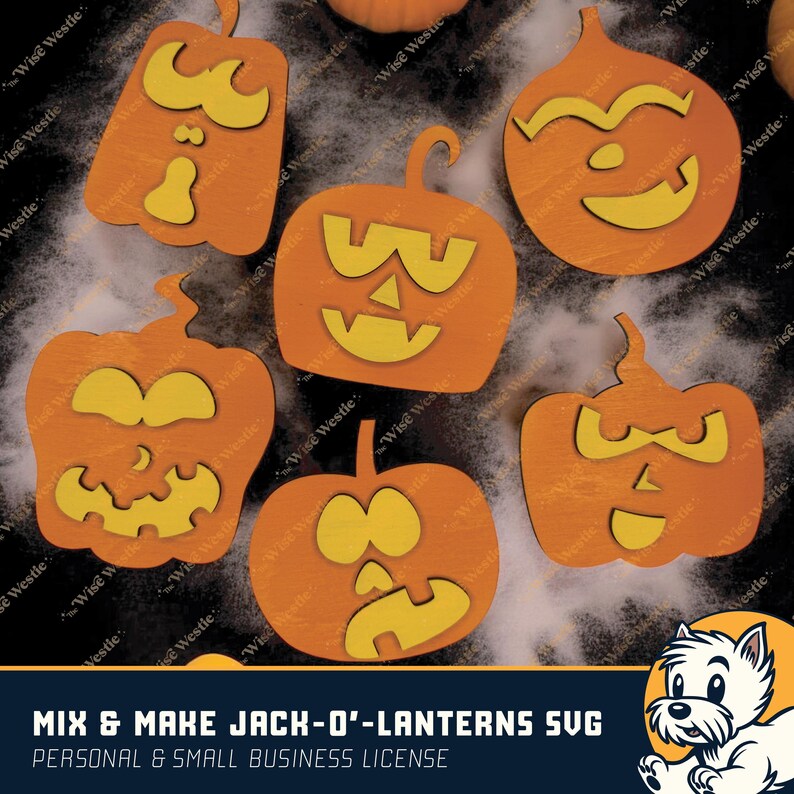 Mix & Make Jack-o’-lantern SVG Set – 6 Pumpkin Shapes + 6 Faces ...