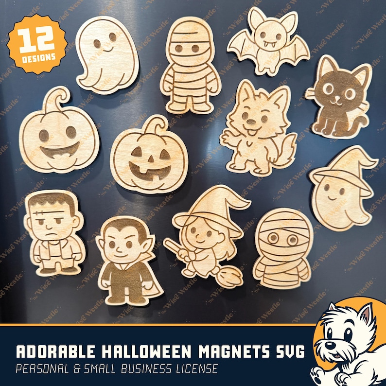 Adorable Halloween Magnet SVG Bundle | 10 Cute Designs for Laser ...