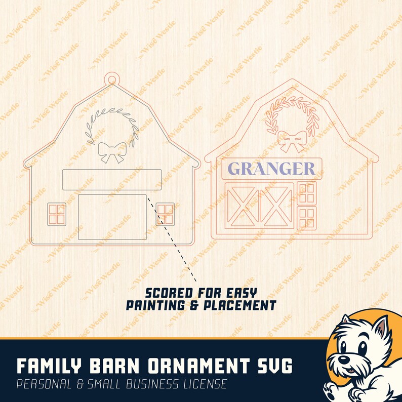 Family Barn Ornament SVG – Laser Cut File Only - Glowforge Ready ...