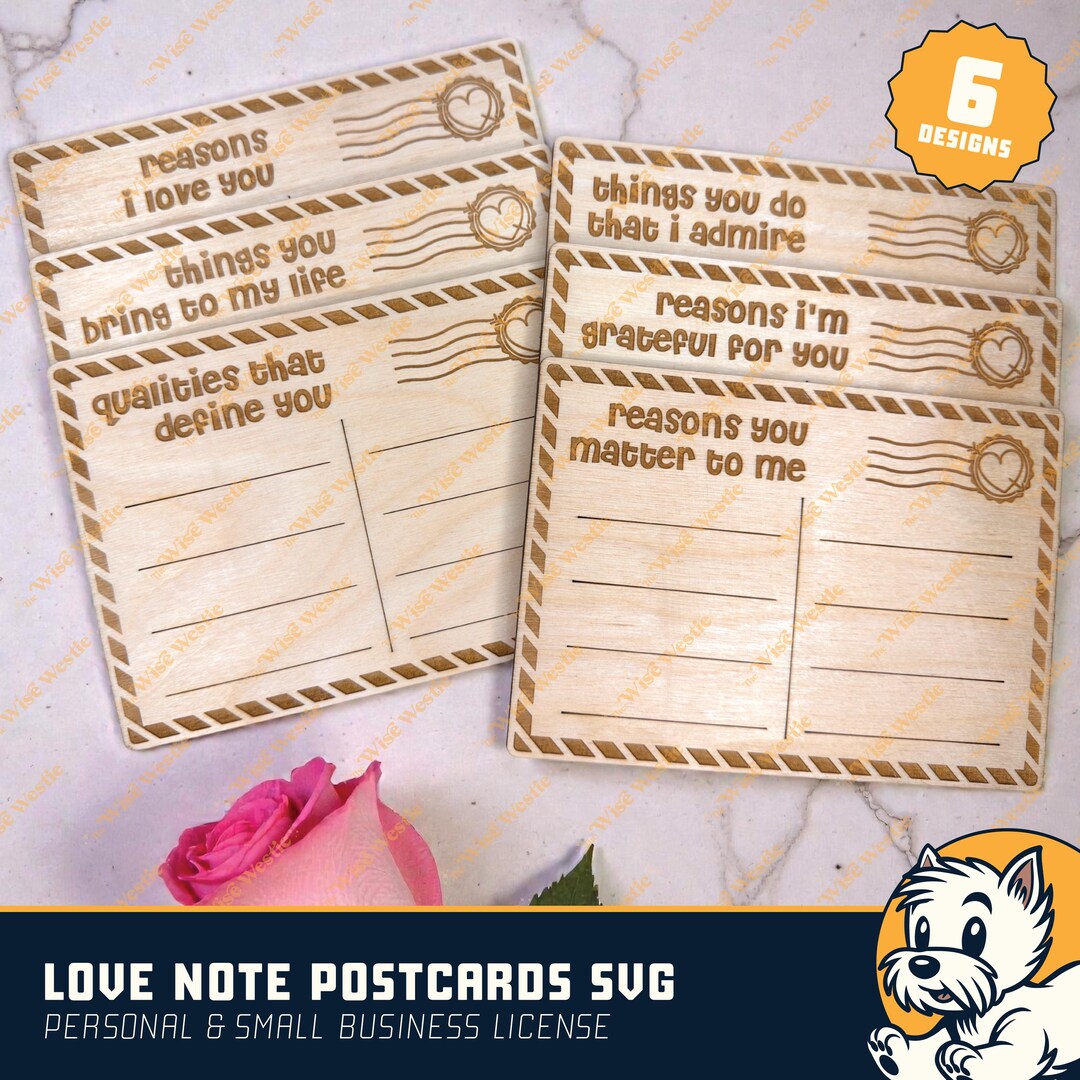 Love Note Postcards SVG Bundle | Valentine's Day Gift for Him or Her ...