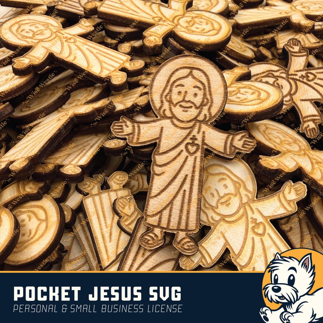 Pocket Jesus SVG, Mini Jesus Laser File, Glowforge Ready, Christian SVG ...