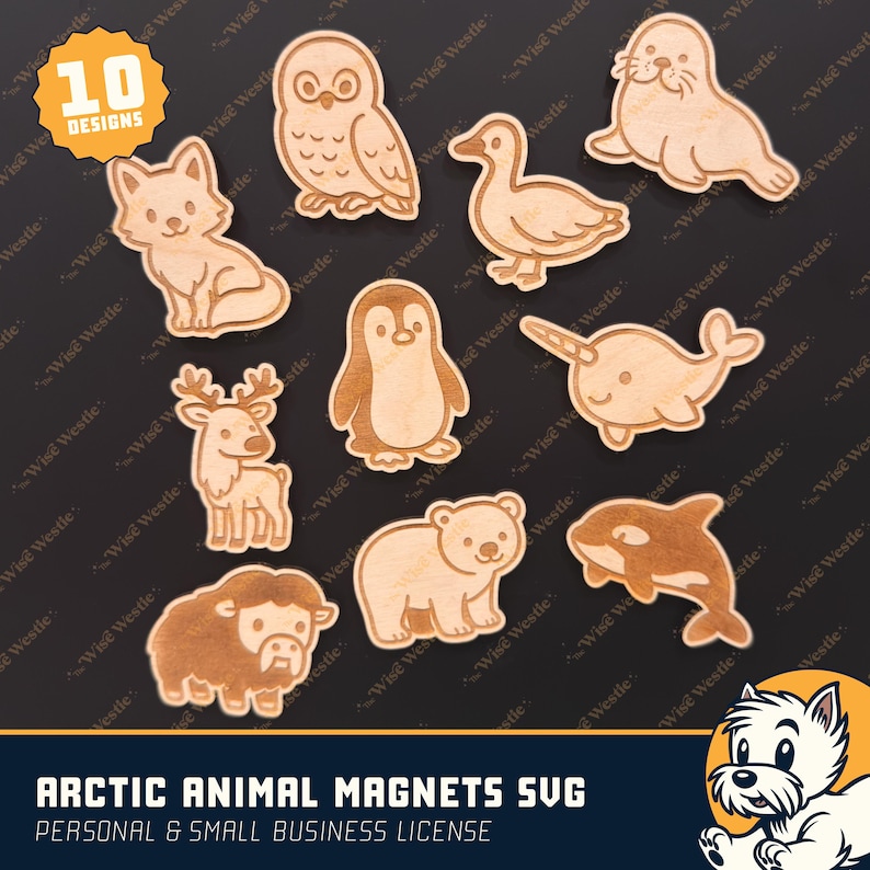 Arctic Animal Magnet SVG Bundle | Polar Bear Seal Arctic Fox Narwhal ...