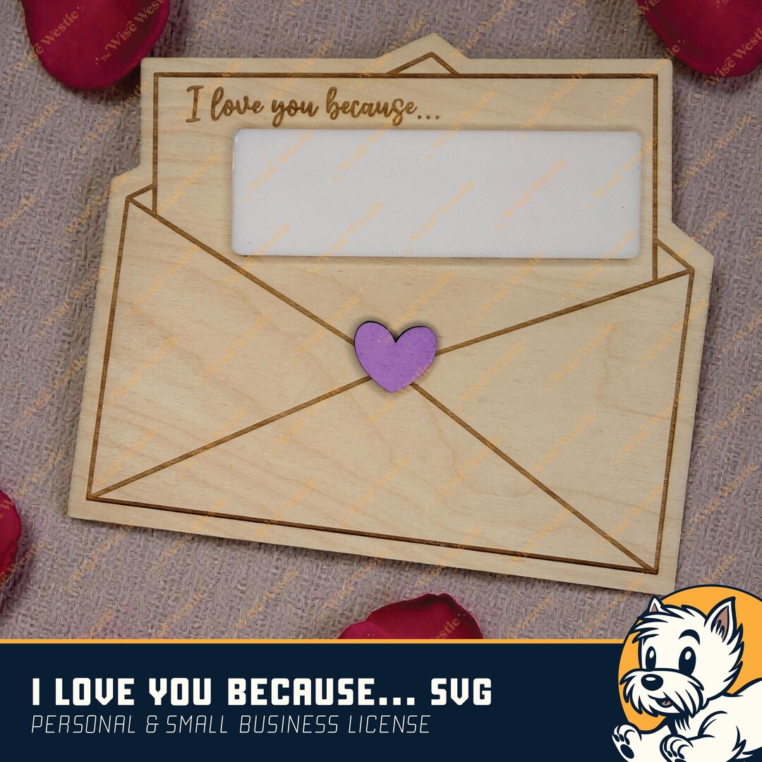 I Love You Because SVG | Interactive Love Note Sign | Write-in Reasons ...
