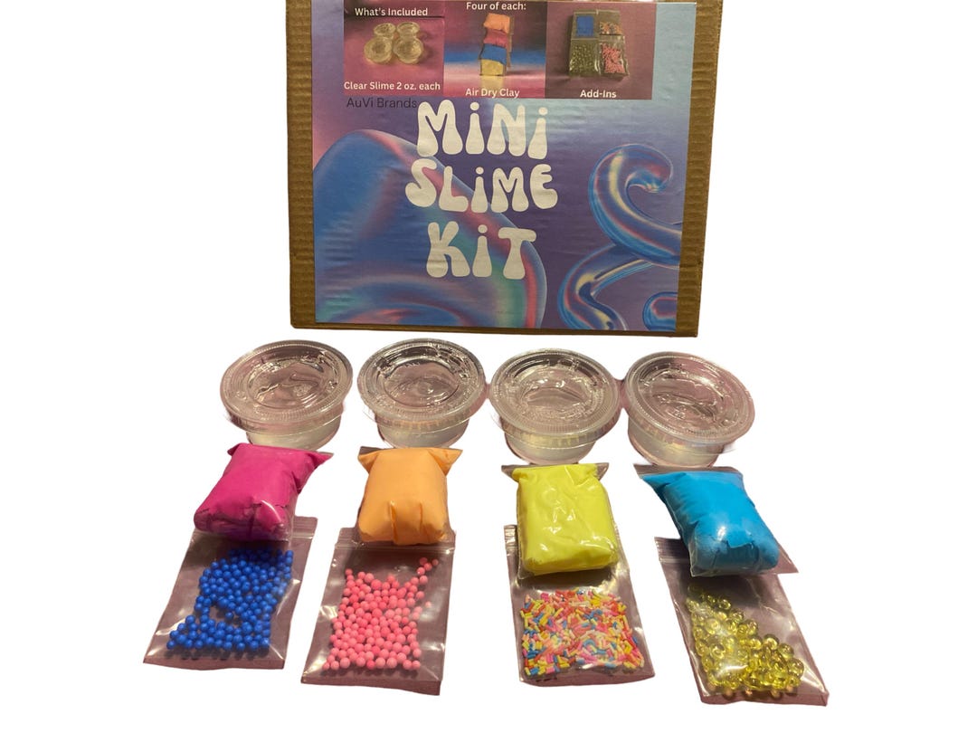 Auvi Brands DIY Mini Slime Kit, Fun & Colorful Slime Making Supplies ...