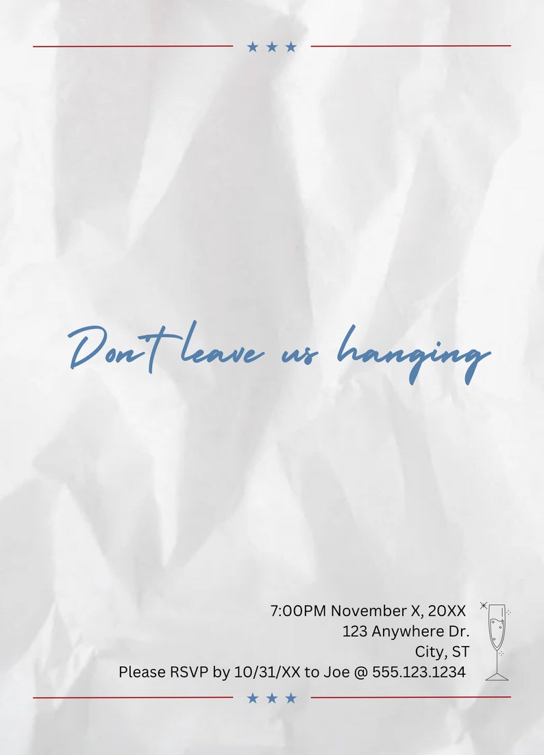 Editable Election Watch Party Invitation Template 5x7 Instant Download ...