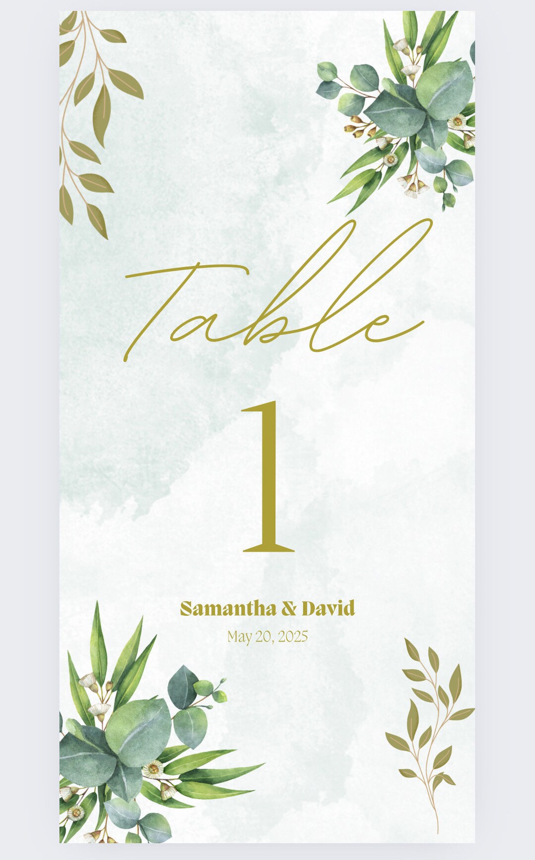 Editable Floral Table Number Card Template Wedding or Formal Event 2.5 ...