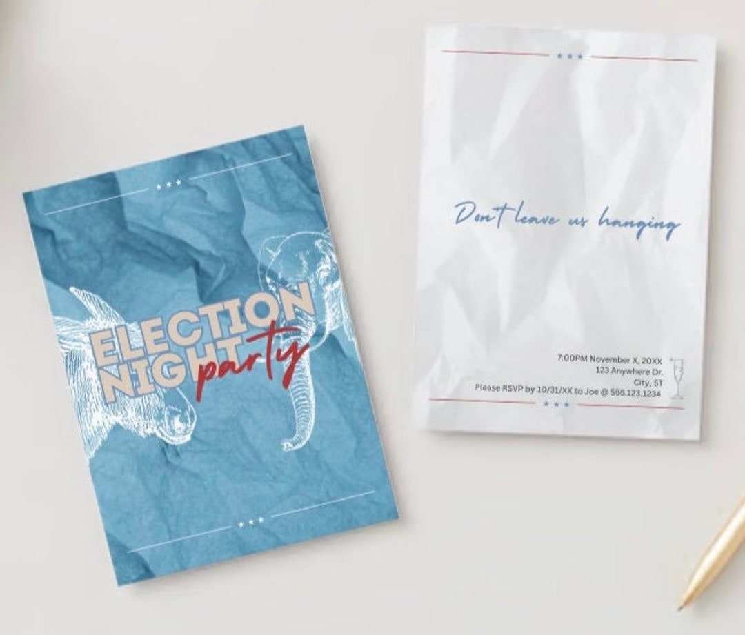 Editable Election Watch Party Invitation Template 5x7 Instant Download ...