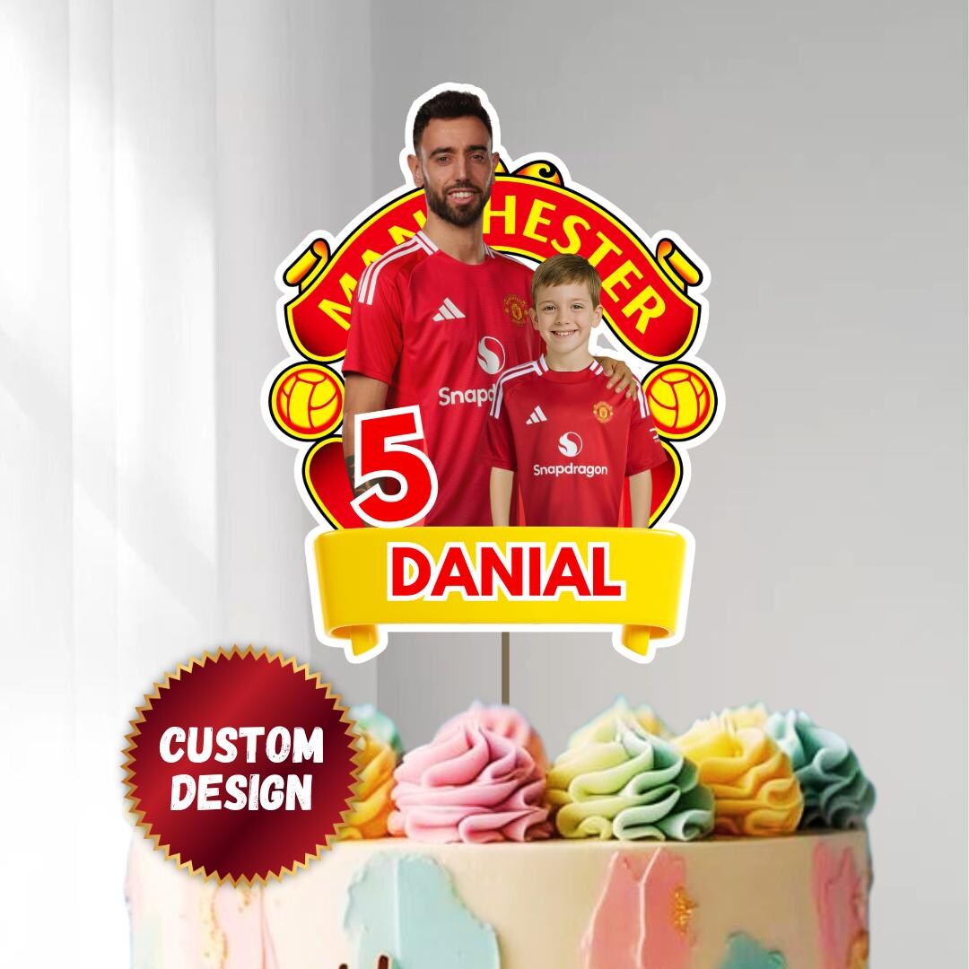 Manchester United Cake Topper: Personalized Name & Age (digital) - Etsy