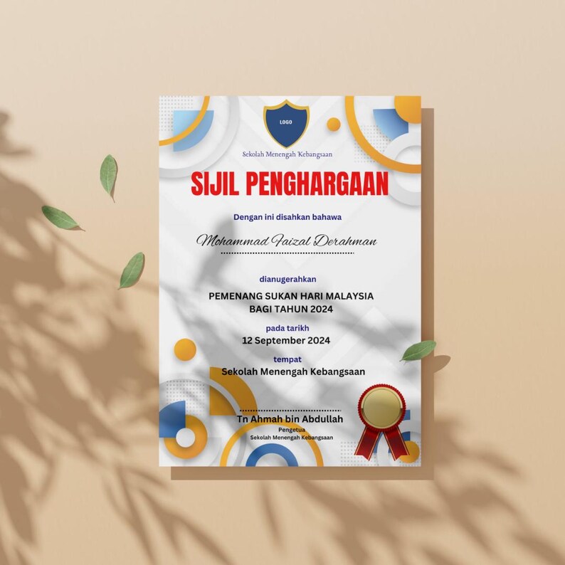 SIJIL HARI MALAYSIA - Etsy