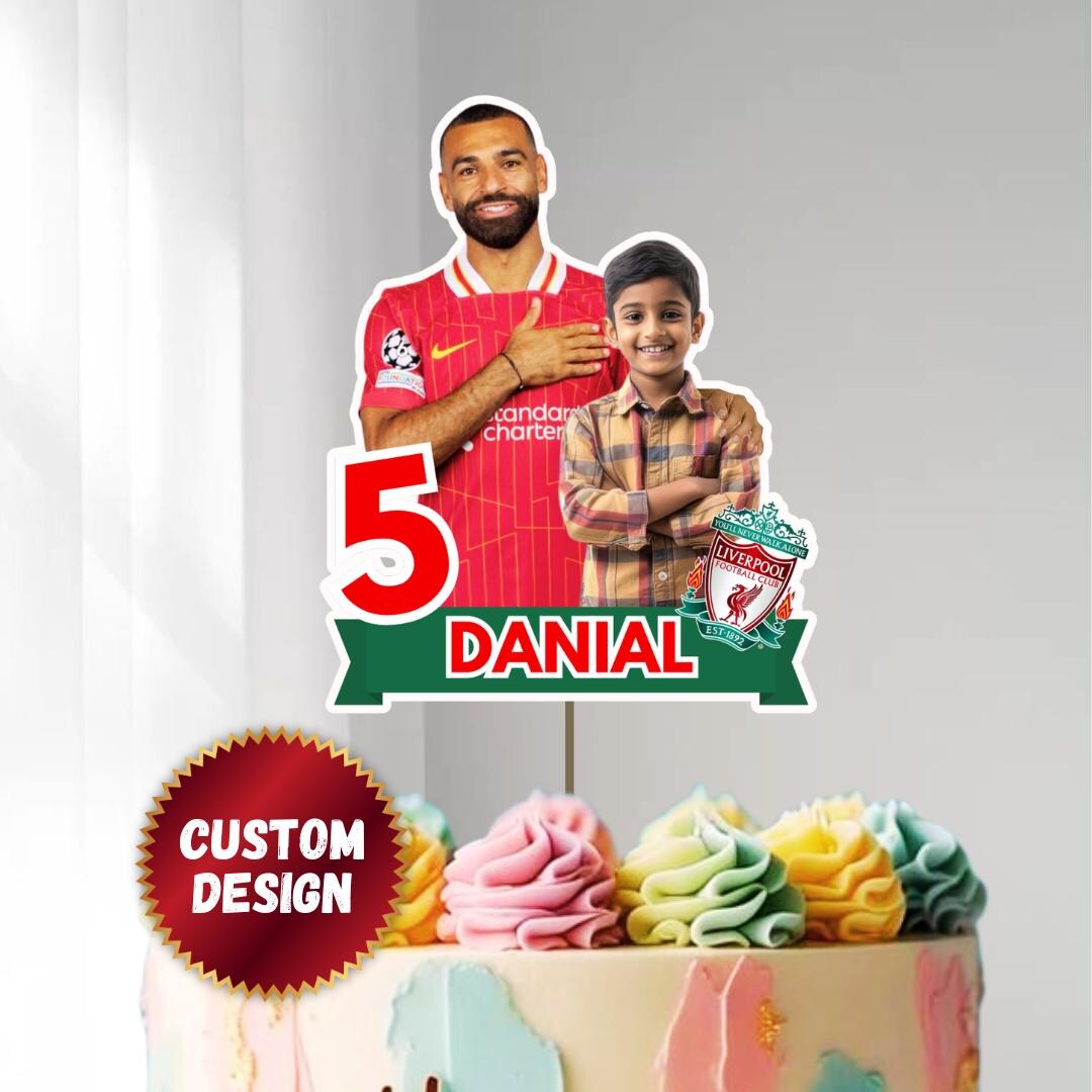 SALAH Liverpool Cake Topper: Personalized Name & Age (digital) - Etsy