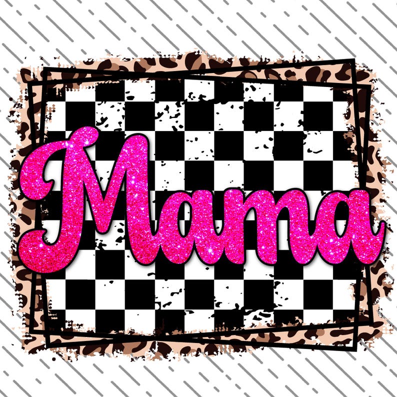 Mama Checkered & Leopard Digital, PNG - Etsy
