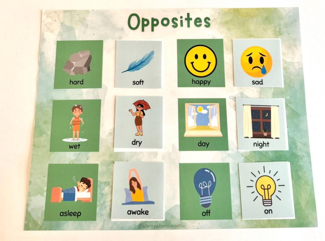Opposites Matching Activity, Preschool, Kindergarten, Nursery ...