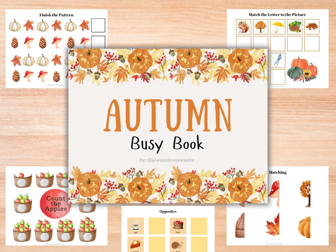 Autumn Busy Book | Preschool Learning Activities (PDF Pattern) - Etsy