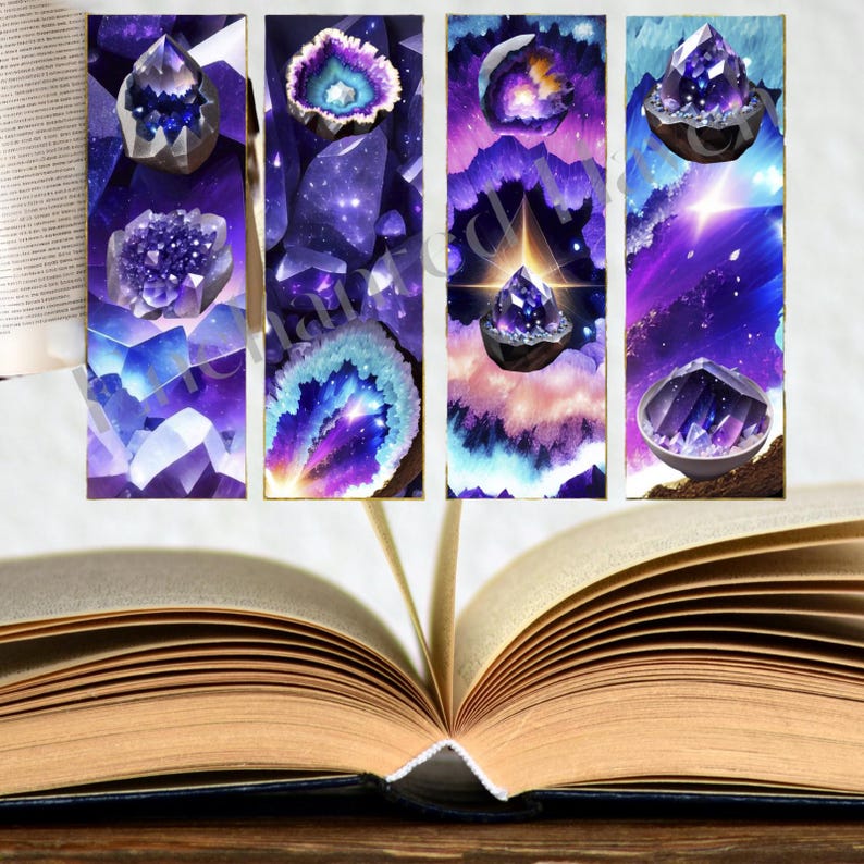 Printable Bookmarks Celestial Crystal - Etsy
