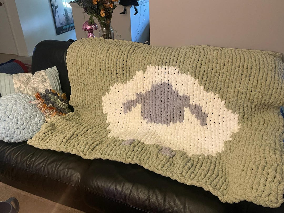 Sheep Chunky Knit Blanket - Etsy