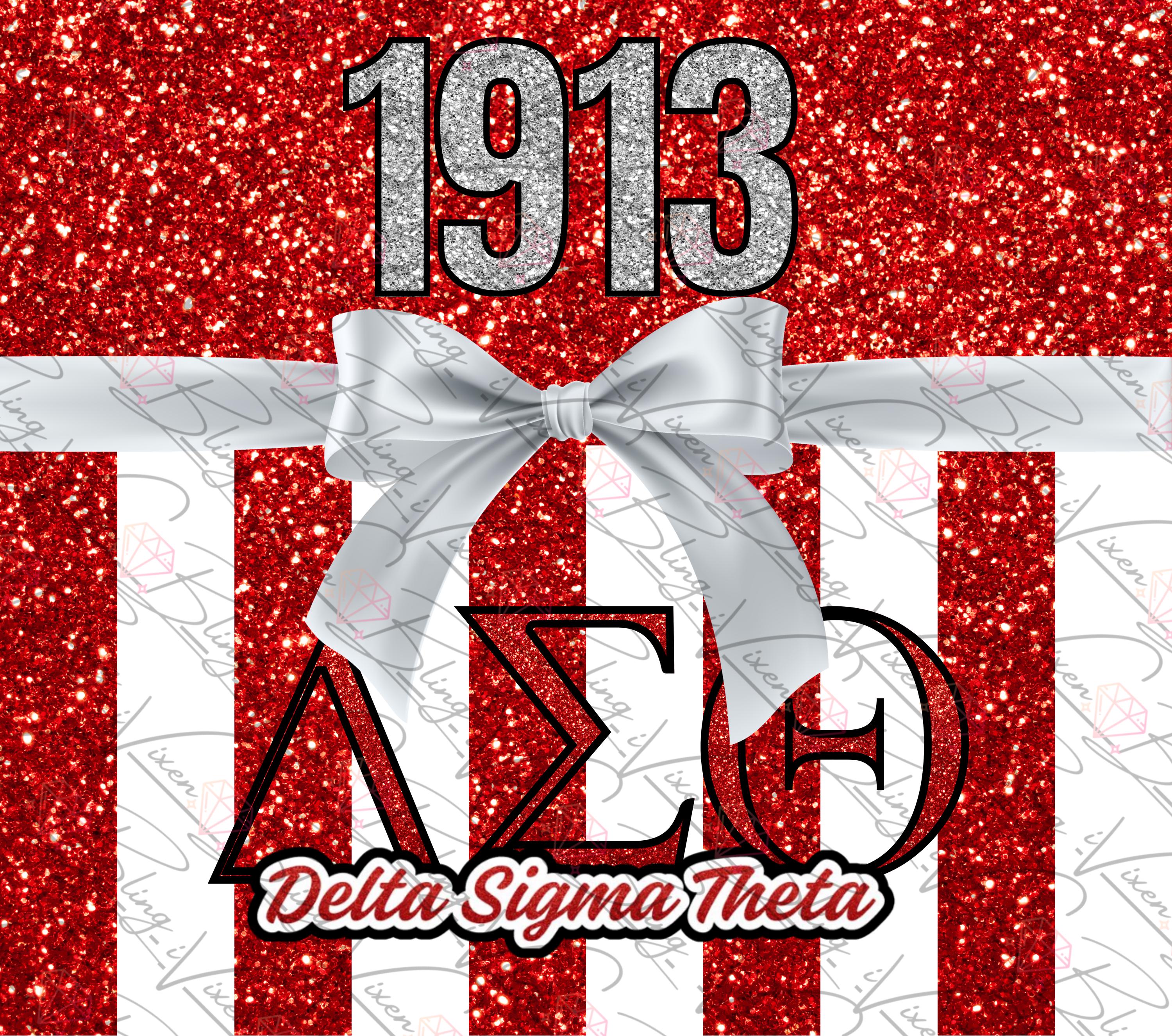 Delta Sigma Theta DST Glitter Tumbler Sublimation PNG Sorority Skinny ...