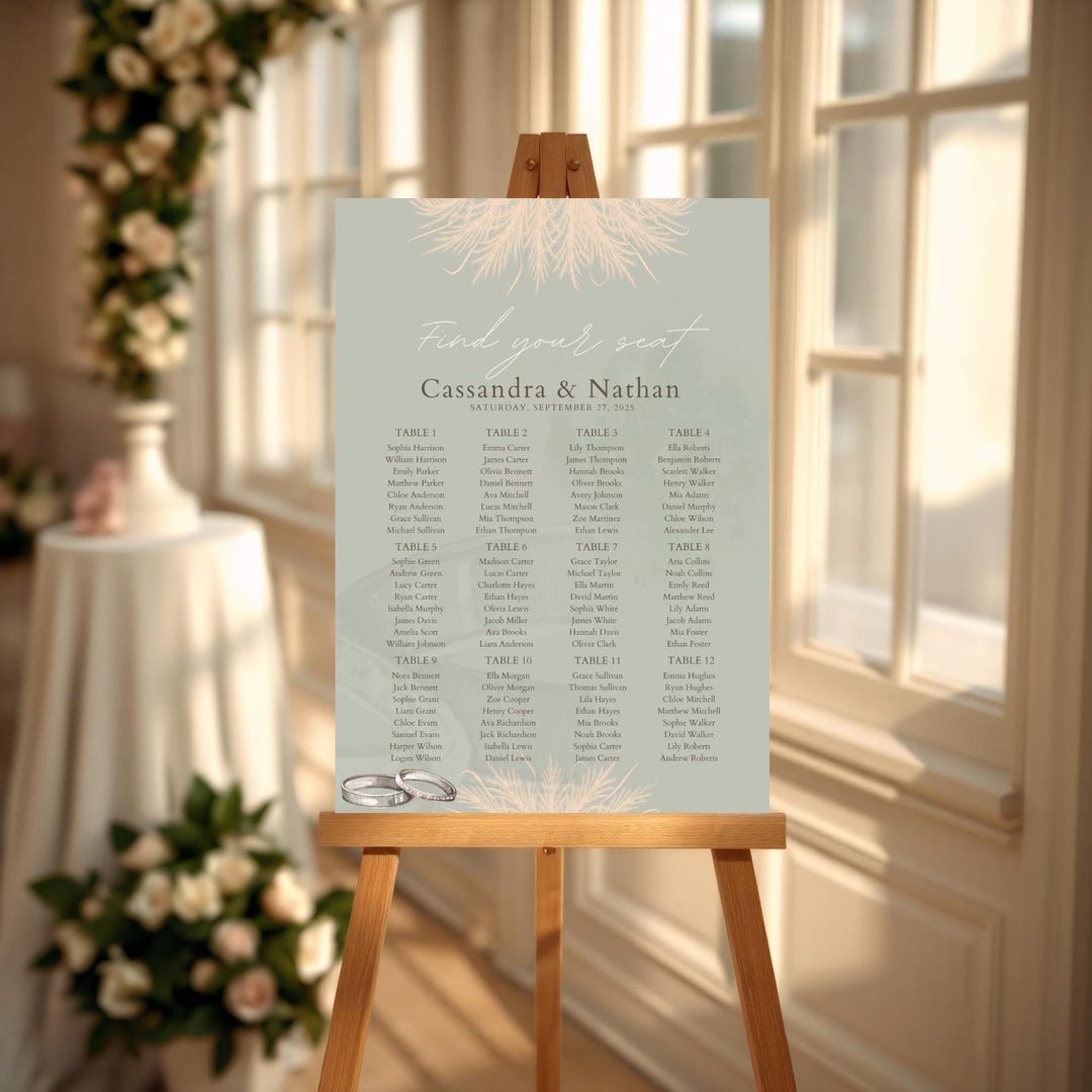 Modern Wedding Seating Chart Template | Editable & Printable Wedding ...