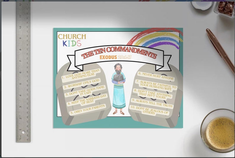 Kids' 10 Commandments Printable - Instant Download Christian Wall Art ...