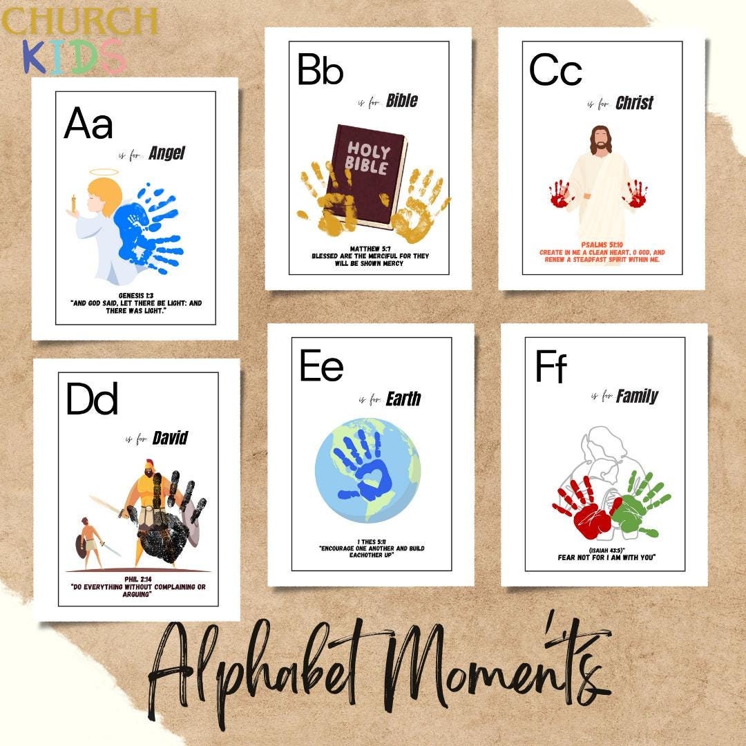 A-Z BIBLE Alphabet Book, Alphabet Handprint Art, Baby Toddler Child ...