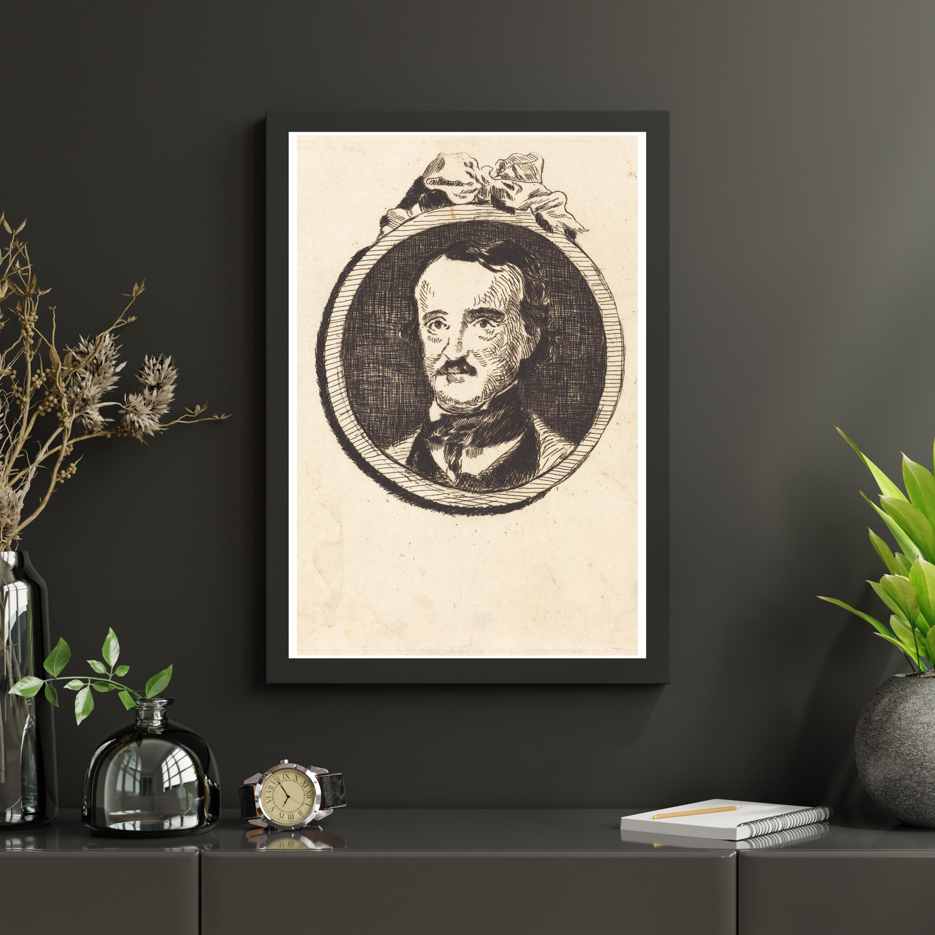 Edgar Poe, 1860 by Edouard Manet | Vintage Etching | Printable Art ...