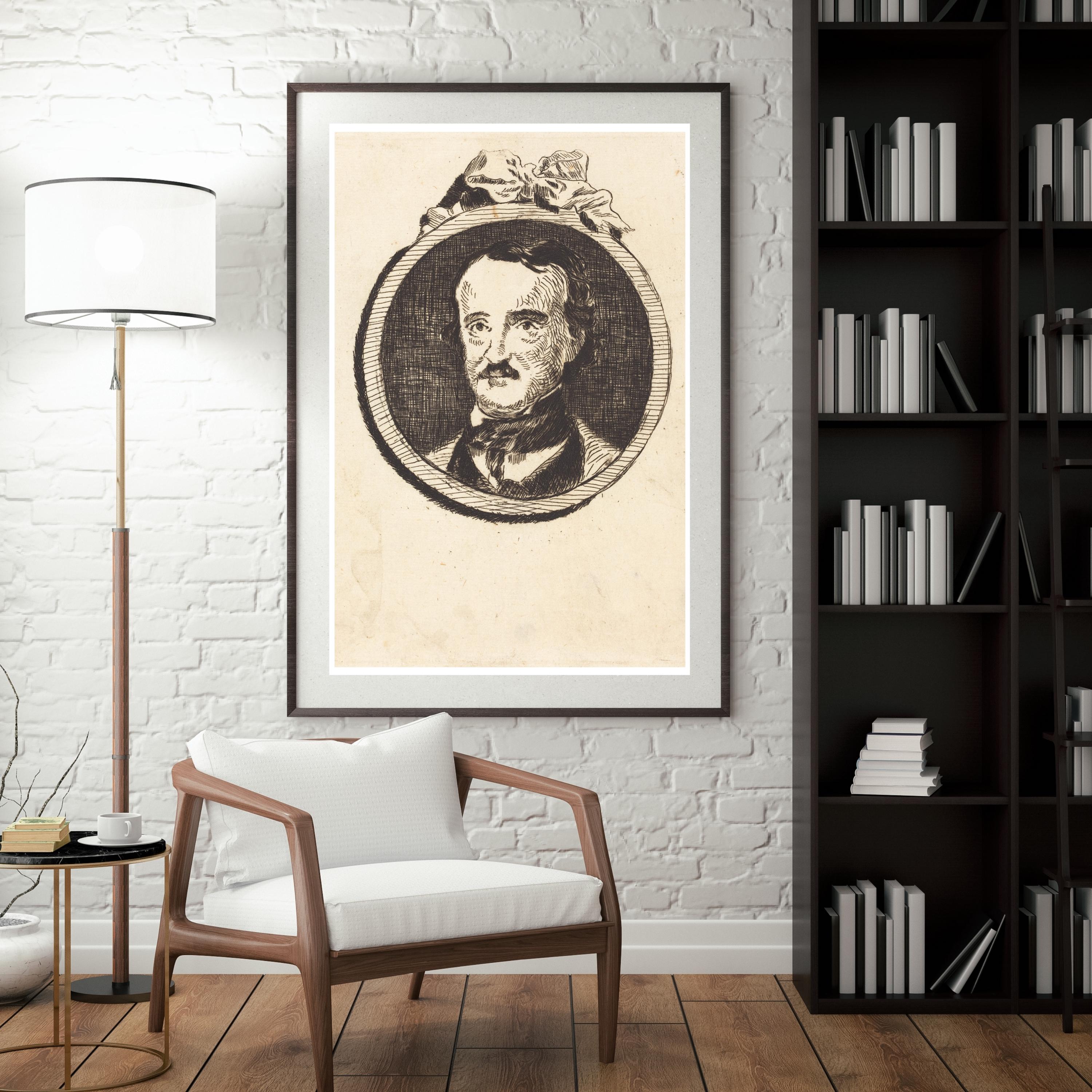 Edgar Poe, 1860 by Edouard Manet | Vintage Etching | Printable Art ...