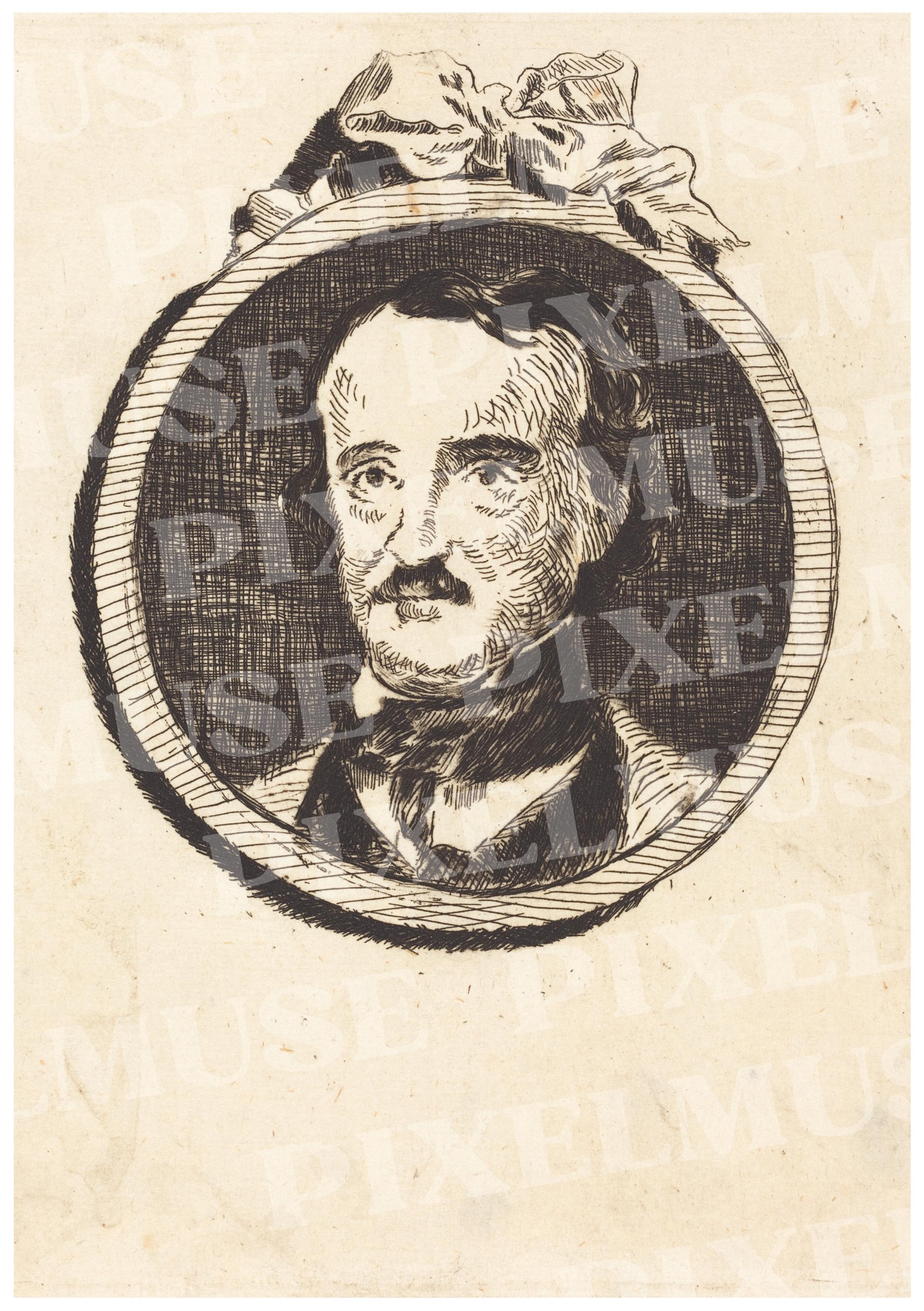 Edgar Poe, 1860 by Edouard Manet | Vintage Etching | Printable Art ...