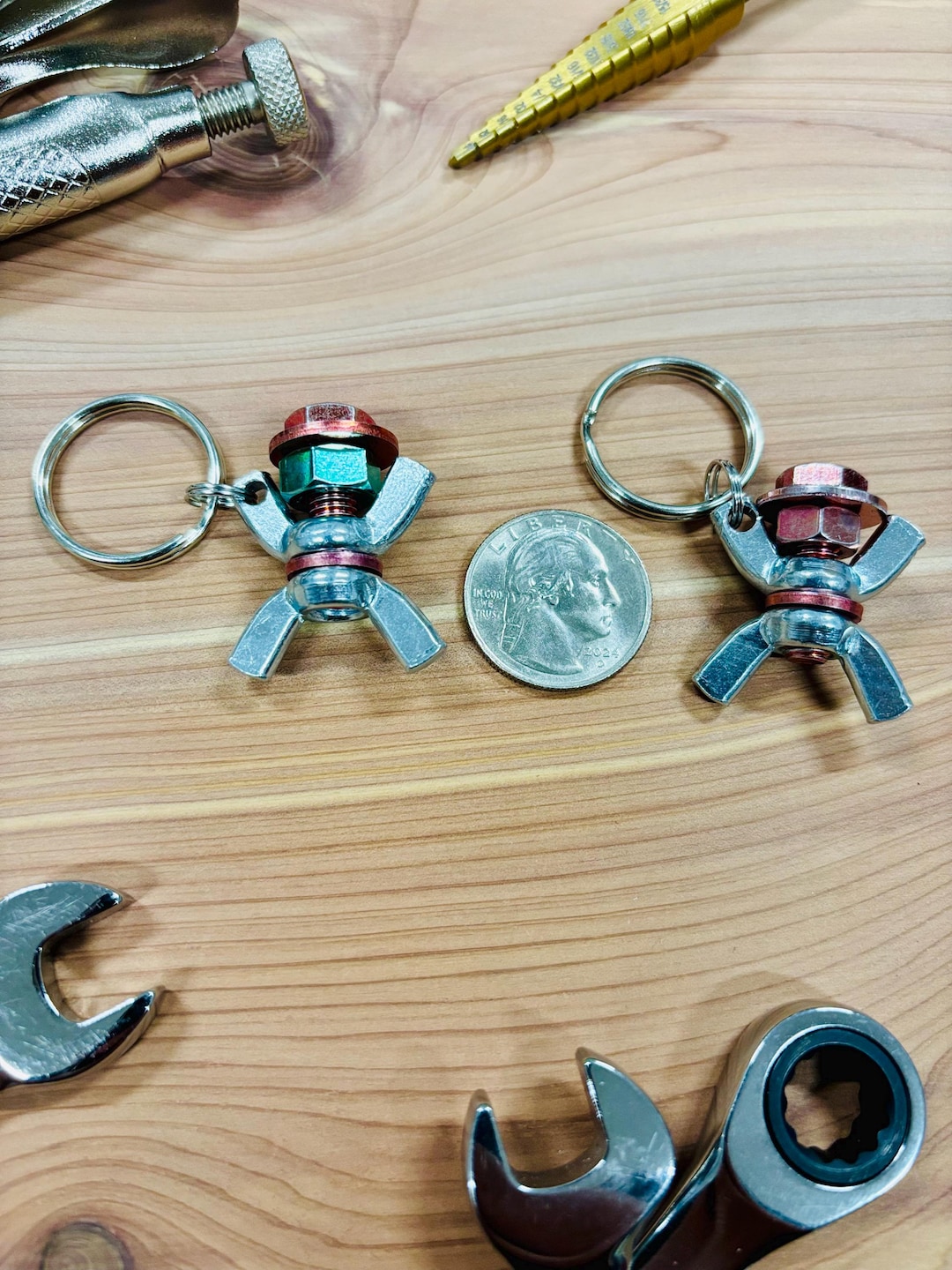 Handmade Nut and Bolt Figure Keychain: Custom Mechanic Gift - Etsy