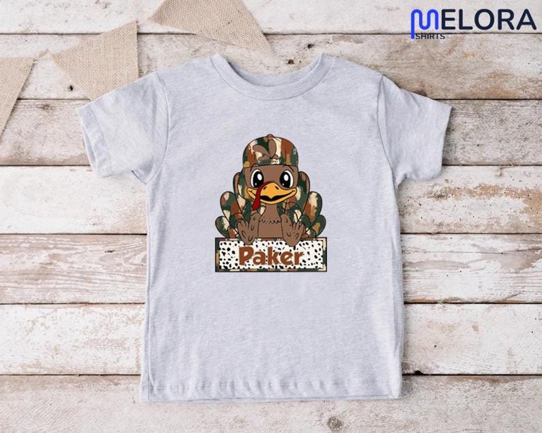 Custom Turkey Shirt for Boys,personalized Kids Name Camo Turkey Shirt ...