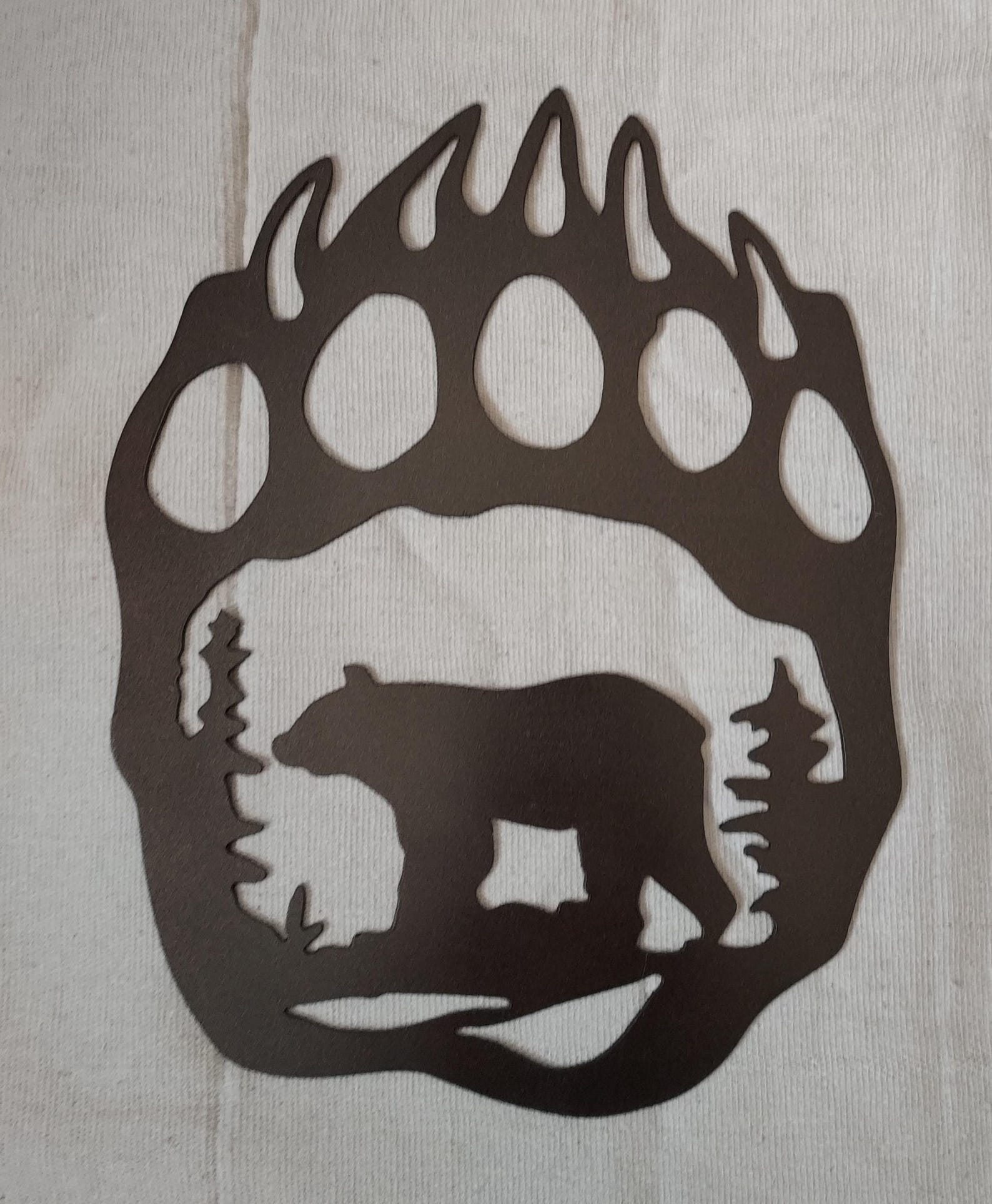 Bear Paw Metal Sign - Etsy