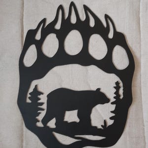 Bear Paw Metal Sign - Etsy