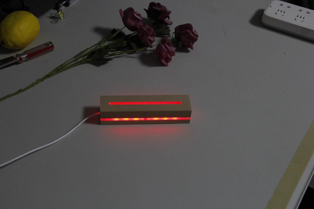 Creative LED Solid Wood 3D Long Strip Night Light - Etsy