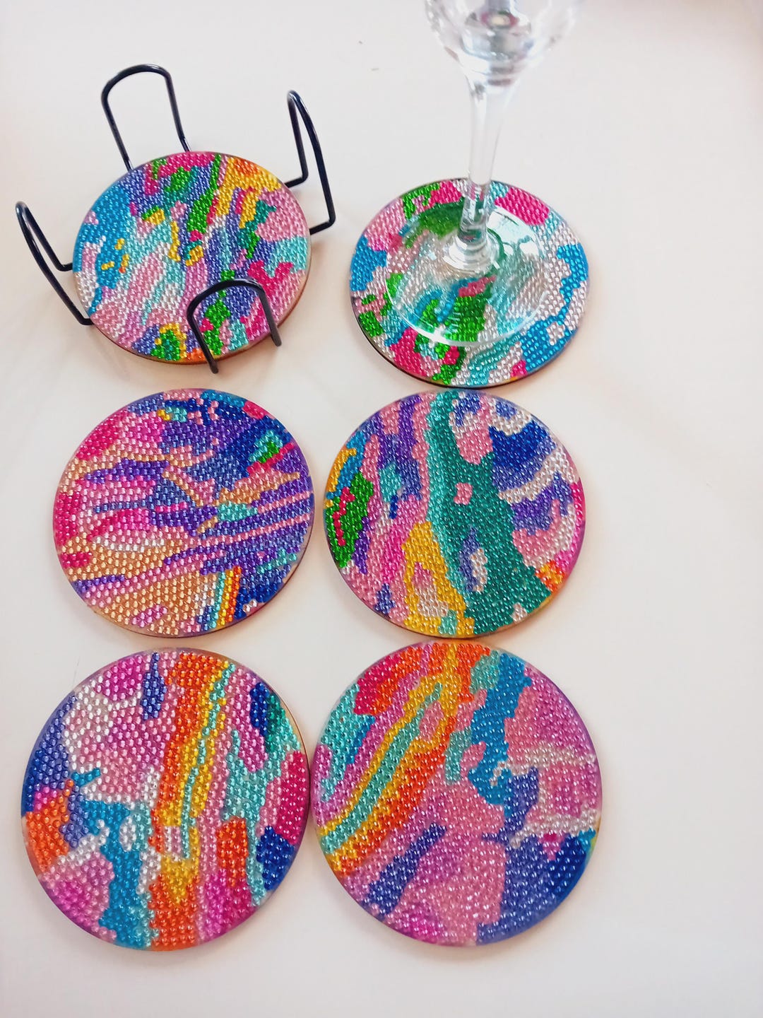 Diamond Painting Plate for Glass Cup Sparkly Rhinestone Coaster ...