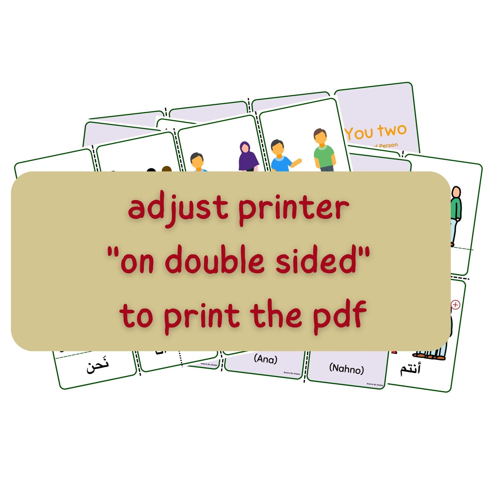 Arabic Pronouns Flashcards - Arabic Flashcard Pdf/digital Download ...