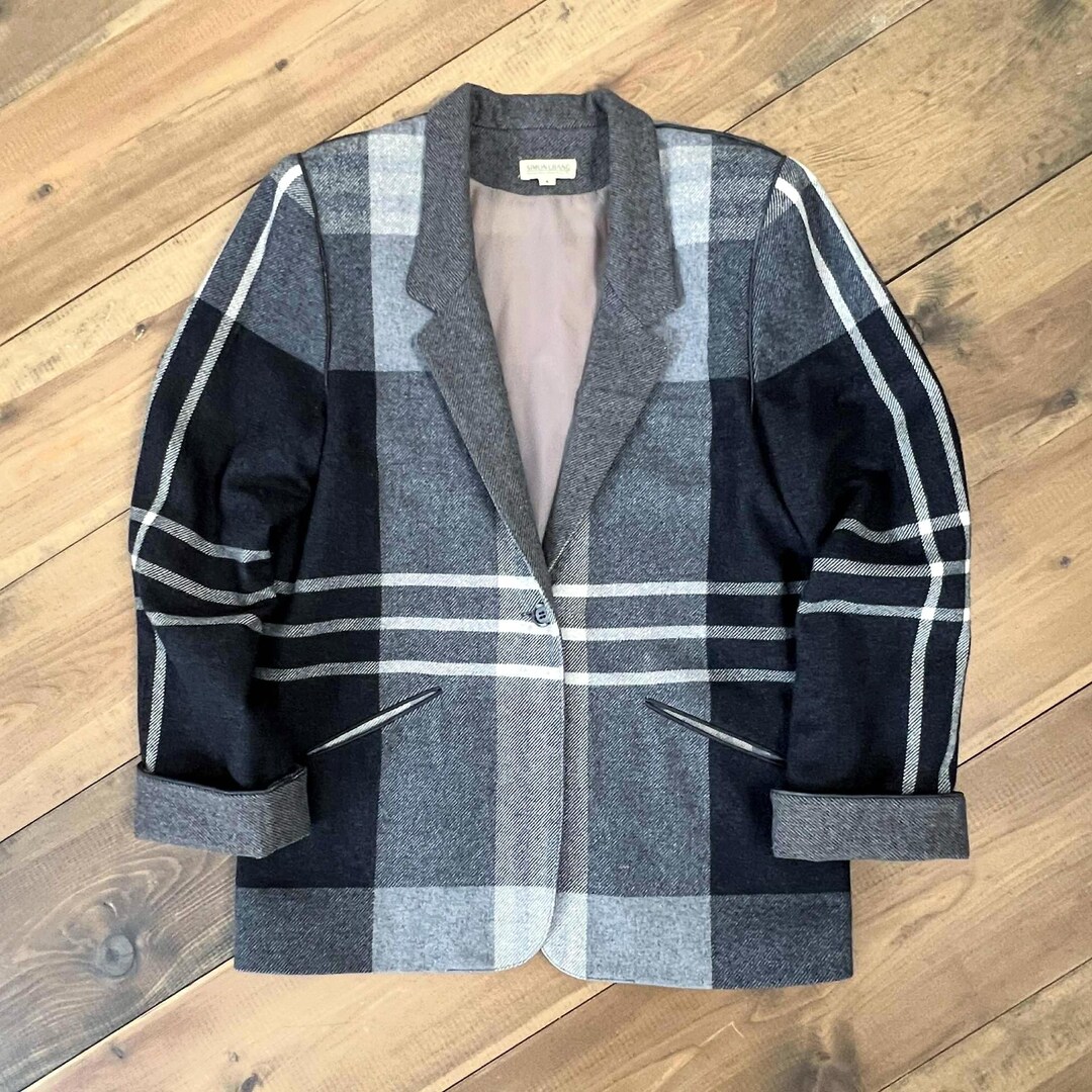 Vintage Simon Chang Checked Wool Blend Blazer / Chaos No.9 - Etsy