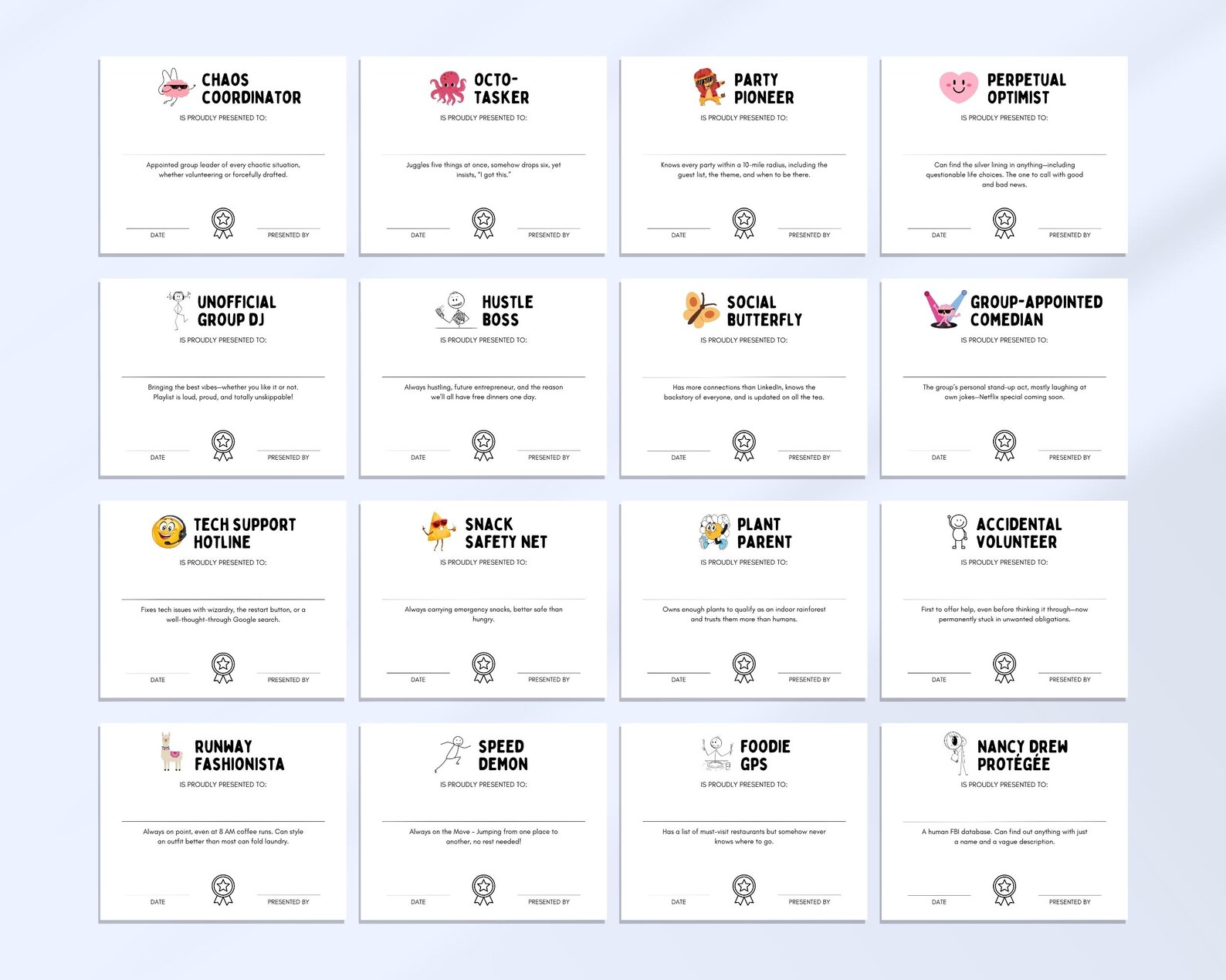 Funny Friends Awards Printables | Sarcastic Friend Certificates | Girls ...