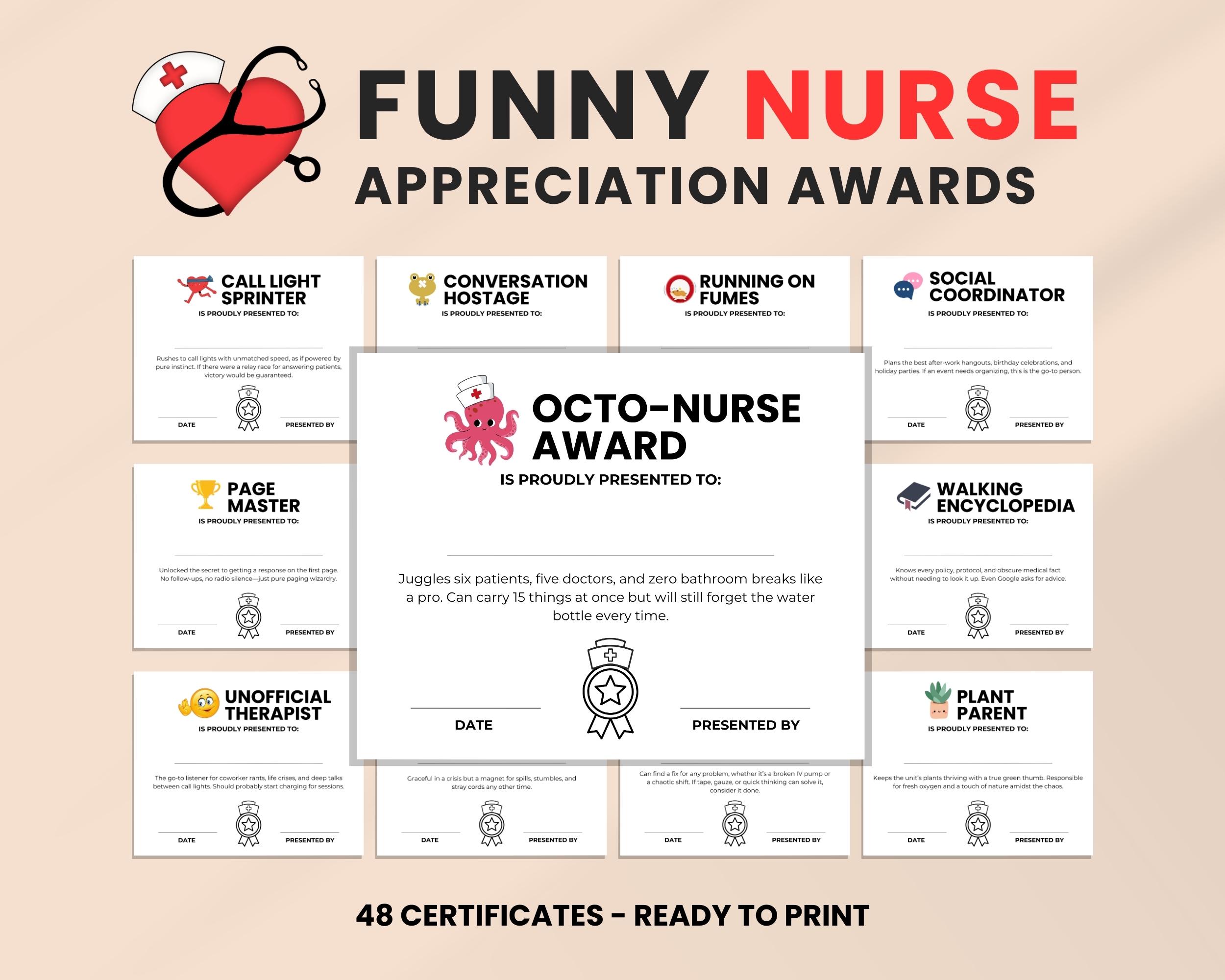 Printable Nurse Superlatives | Funny Nurse Awards | Nursing Awards ...