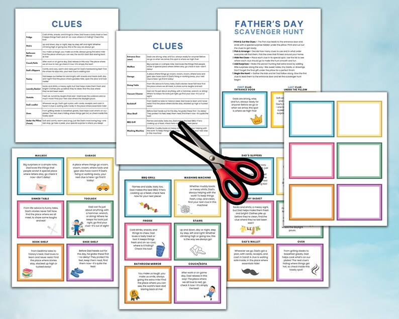 Father’s Day Scavenger Hunt Game for Kids | Printable Father’s Day ...