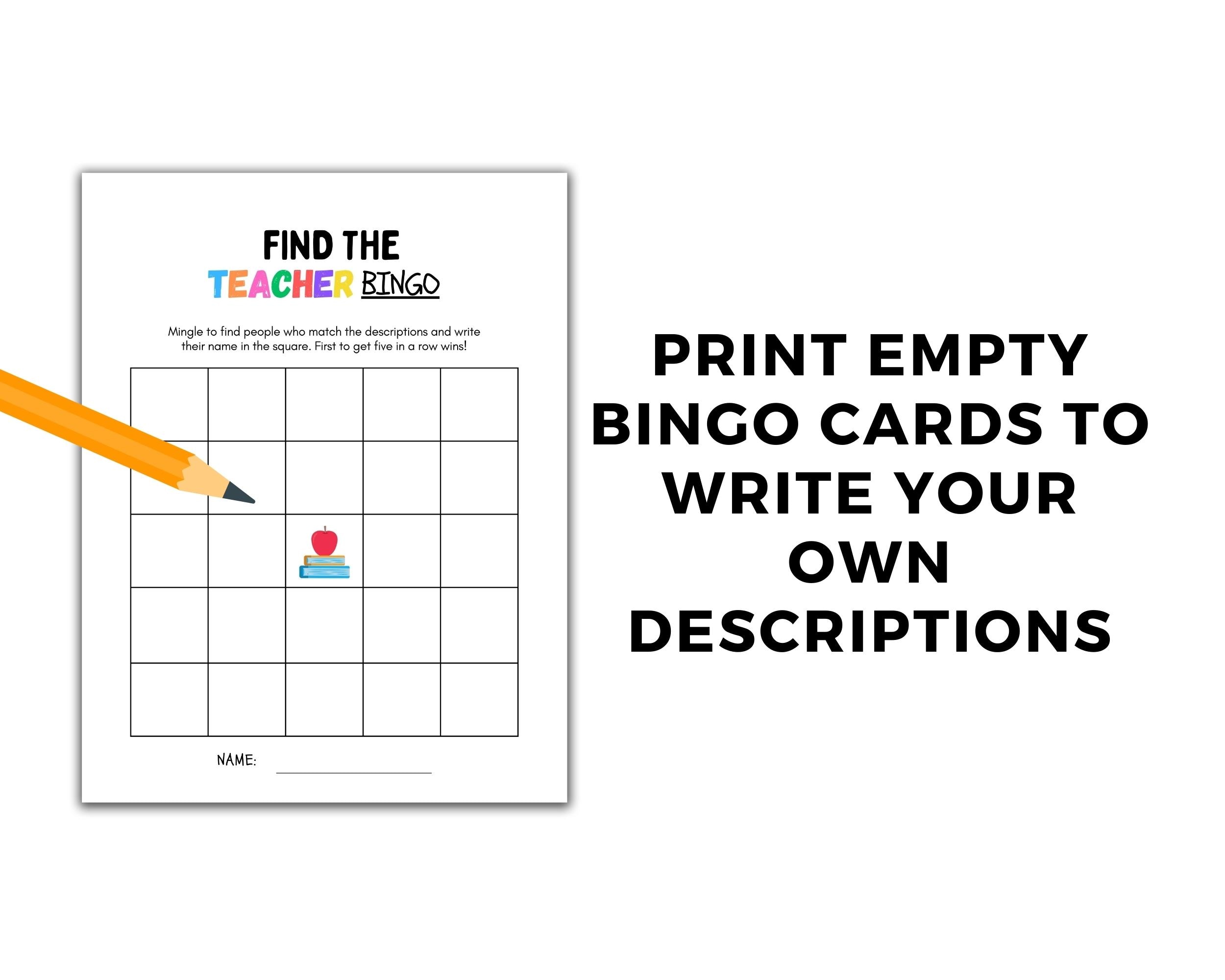 Teacher Bingo Game | Find the Teacher Appreciation Bingo Cards | Staff ...