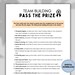 Pass the Prize Coworkers | Pass the Present Team Bonding | Printable ...