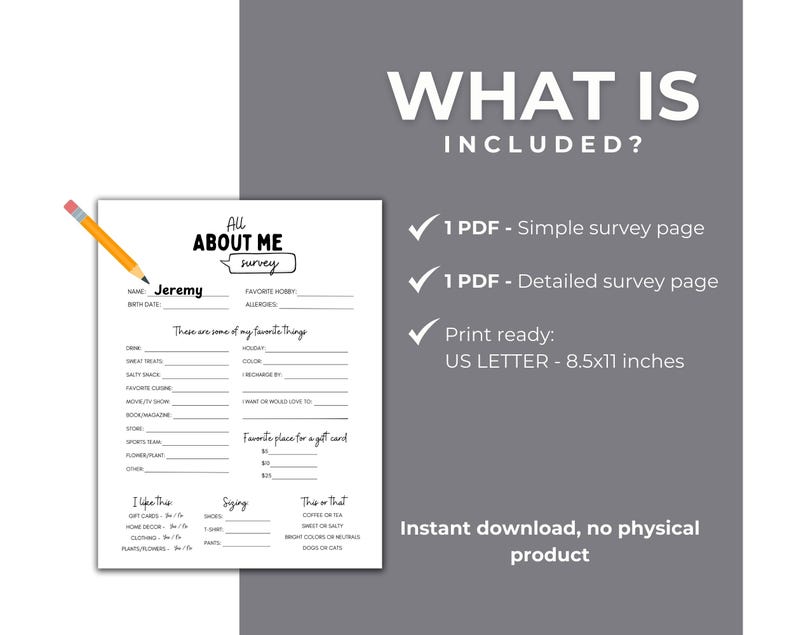 Printable All About Me Form | Staff & Volunteer Appreciation | My ...