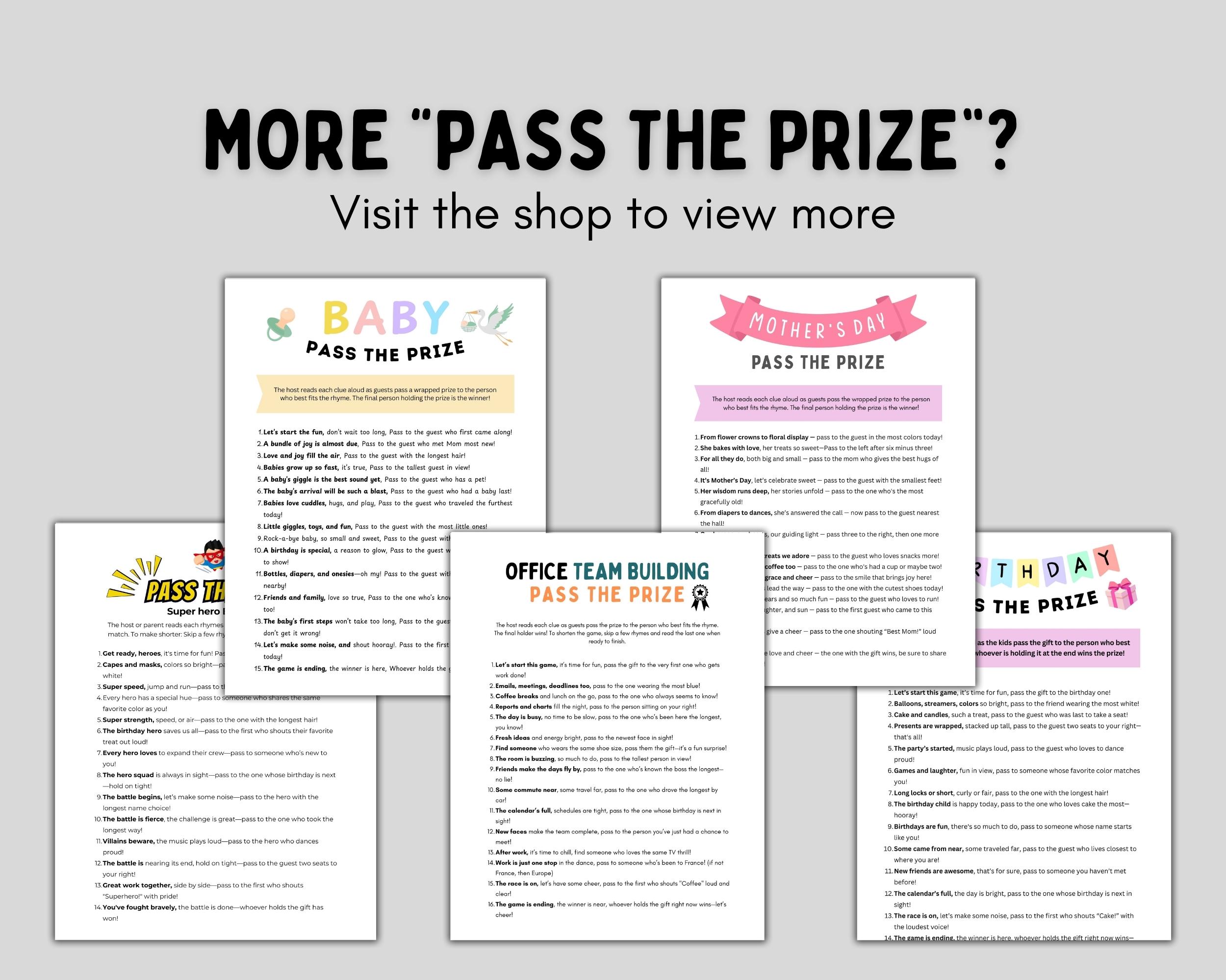 Pass the Gift Coworker Edition | Office Party Pass the Prize Game ...