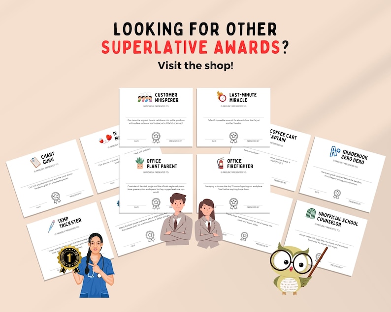 Printable Nurse Superlatives | Funny Nurse Awards | Nursing Awards ...