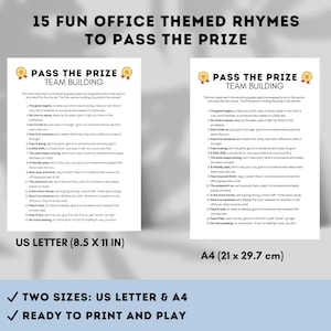 Pass the Prize Office Games Printable | Pass the Present Work Games ...