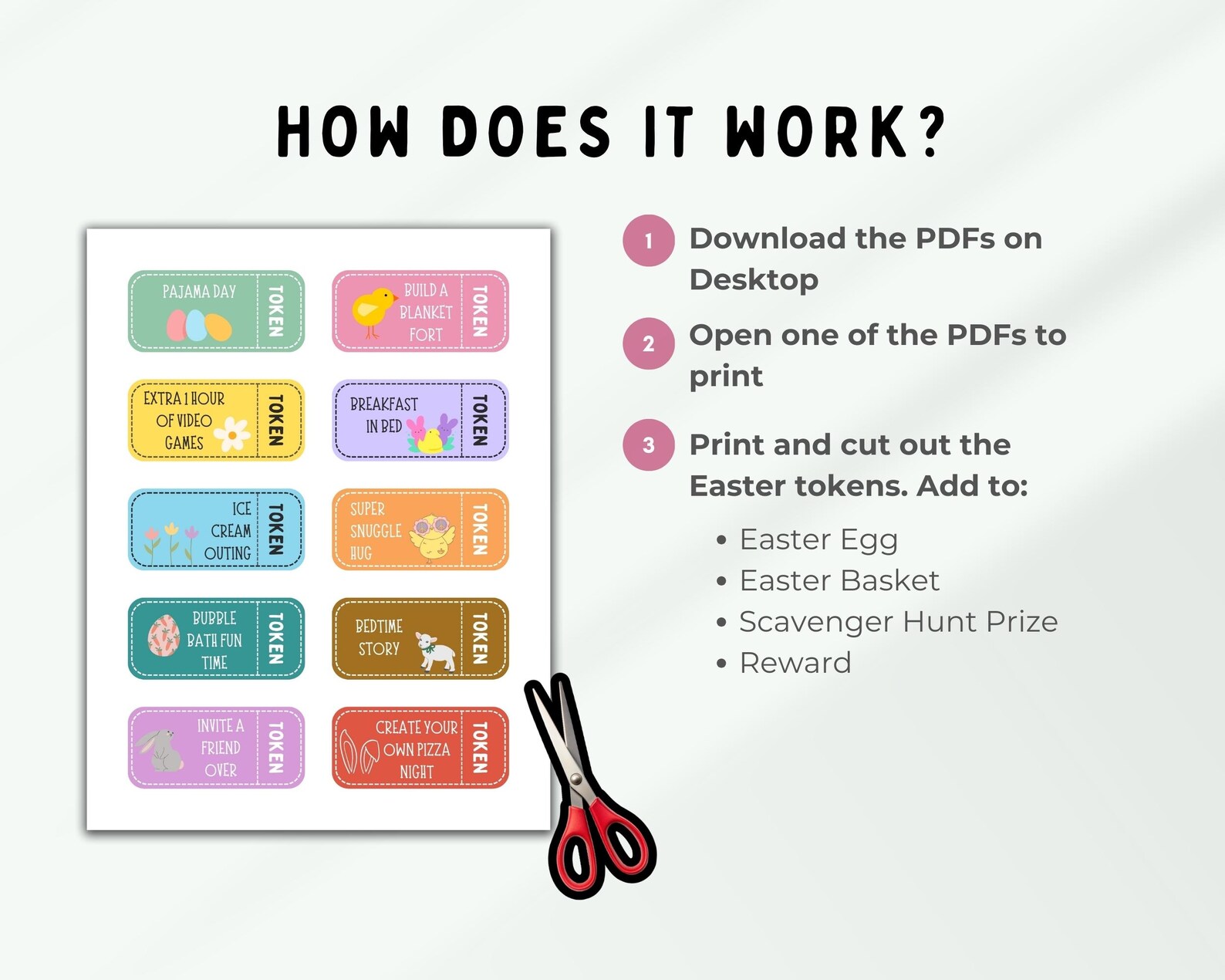 Printable Easter Egg Filler Tokens | Easter Basket Coupons | Easter ...