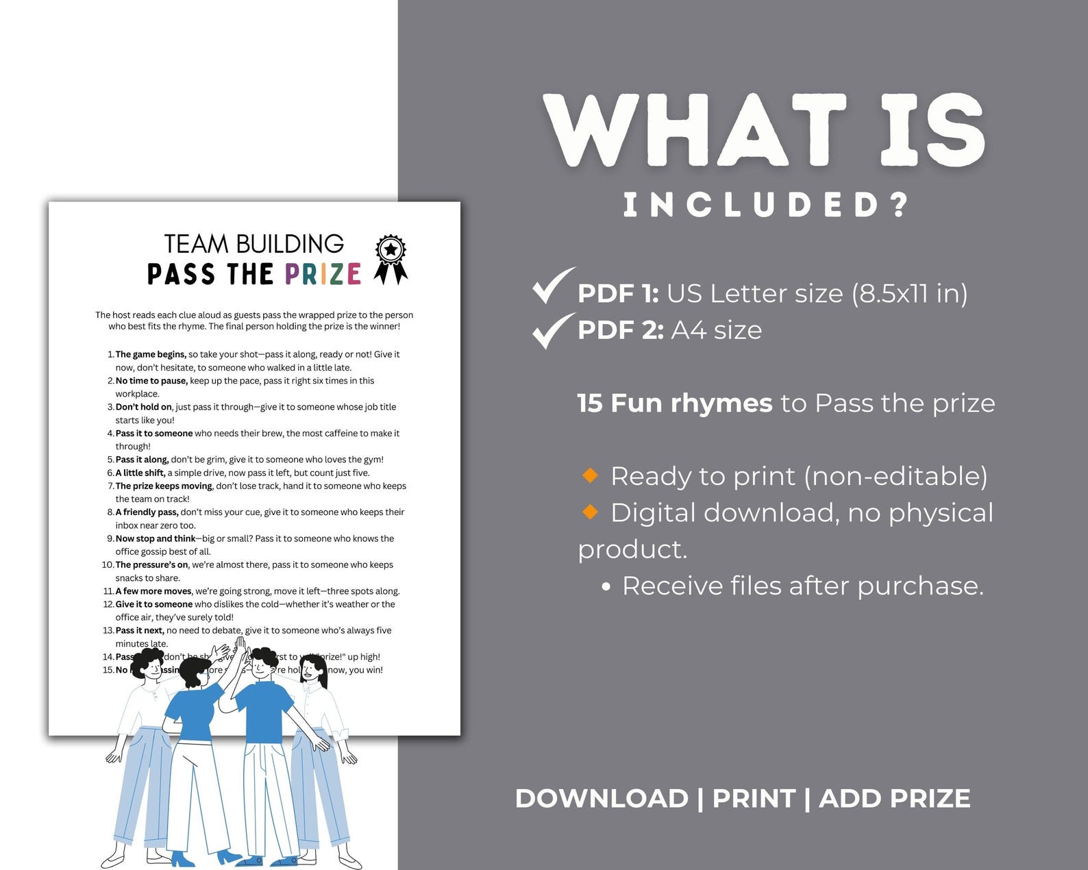 Pass the Prize Coworker Game | Printable Team Building Games | Office ...