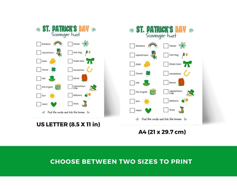 St Patricks Day Scavenger Hunt for Kids, St. Patrick's Day Treasure ...