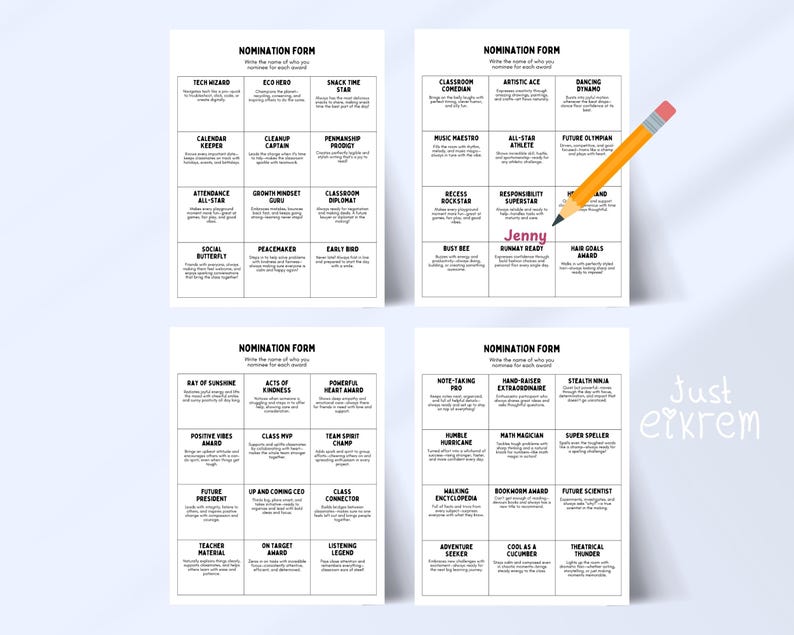 Printable Funny Class Superlatives | End of Year Student Awards ...